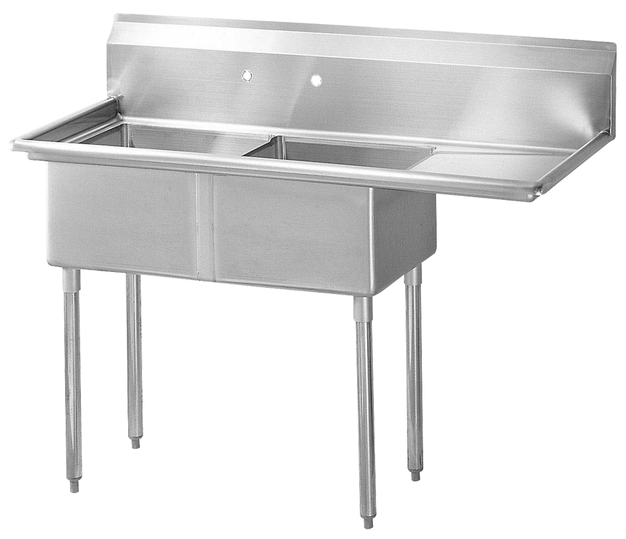 Two Compartment Sink 18" Right Drainboard | Green World - Radiance ...
